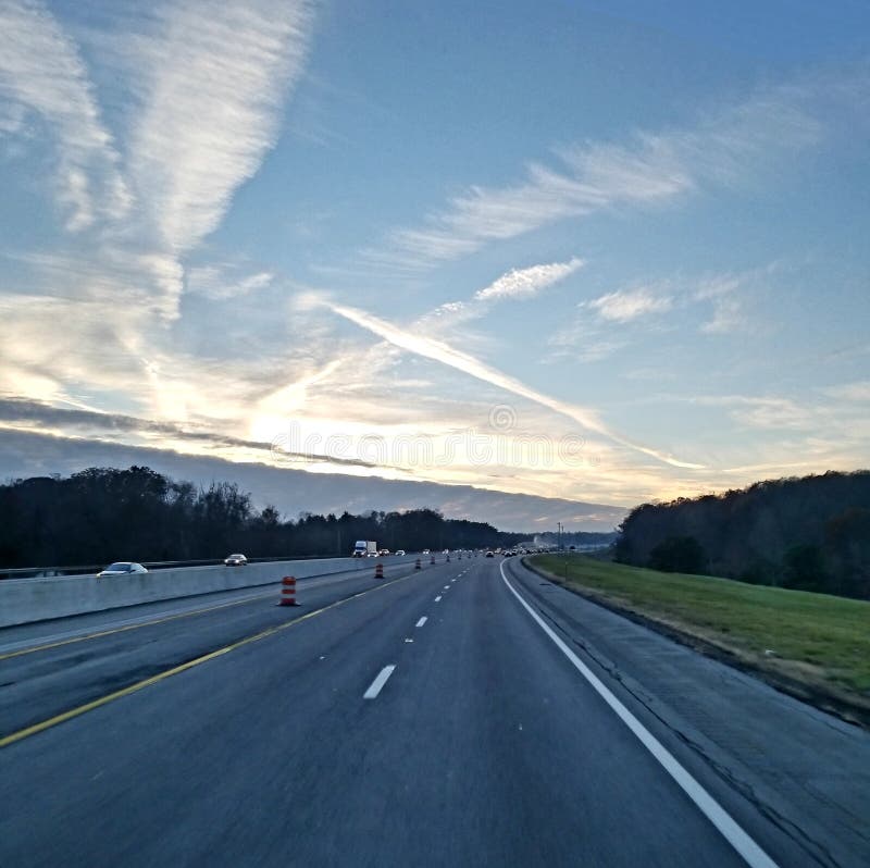 Very Dramatic Sunset Pictures Driving Stock Photo - Image of colorful ...