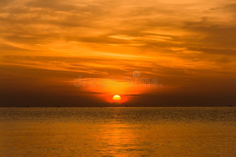Sunset Sky with Dramatic Sunset Clouds Over the Sea. Beautiful Sunrise ...