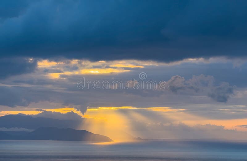 Sunray with dramatic sky stock image. Image of foreground - 195690825