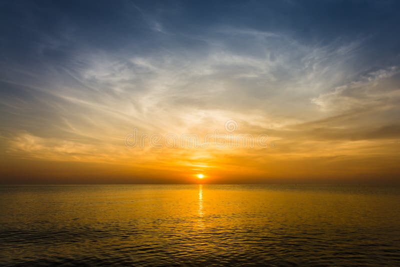 Sunset Sky with Dramatic Sunset Clouds Over the Sea. Beautiful Sunrise ...