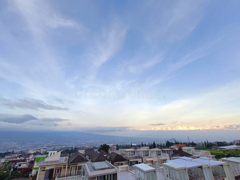 Sunset Sky on East Java Batu Malang Stock Image - Image of suburb ...
