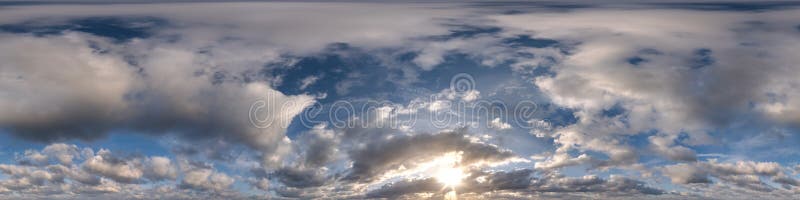 Sunset Sky with Evening Clouds As Seamless Hdri 360 Panorama View with ...