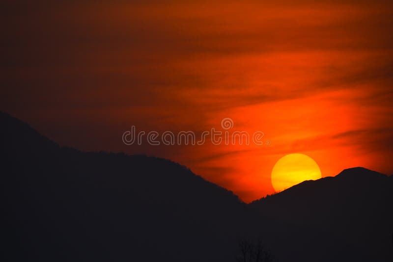 Sunset with sky fiery red stock image. Image of beach - 89146061