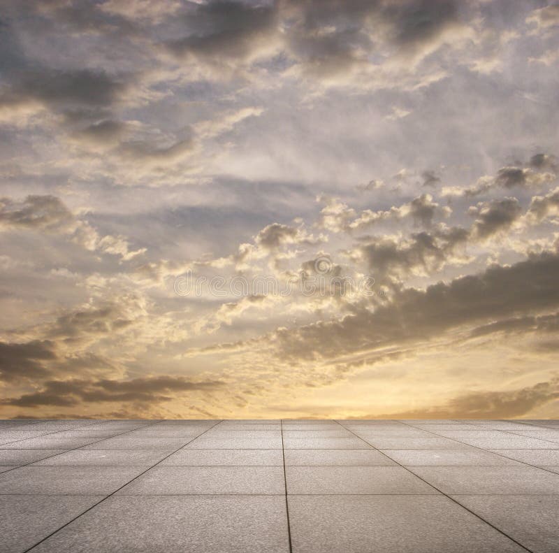 Sunset sky and grey floor stock photo. Image of cloudy - 31320836