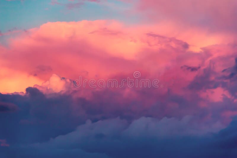 Sunset Sky with Large Multi-colored Clouds Stock Photo - Image of ...