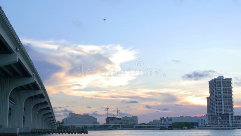Sunset Sky Light Miami Downtown Bridge View 4k Usa Stock Video - Video ...