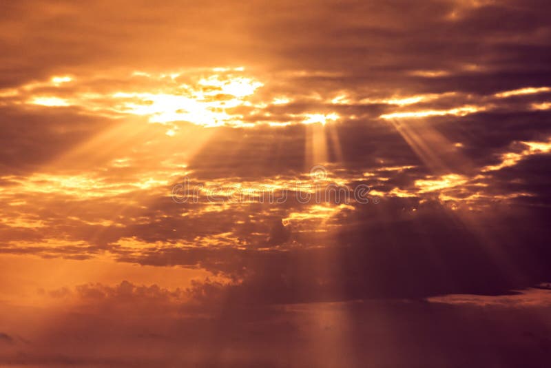 Sunset sky with light rays stock photo. Image of ideas - 51801844