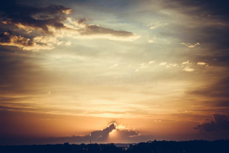 Sunset. the Sky Lit by a Glow Stock Photo - Image of beauty, unusual ...