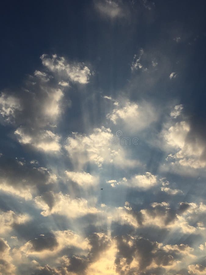 Sunset Sky with Multicolor Clouds Stock Photo - Image of sunlight ...