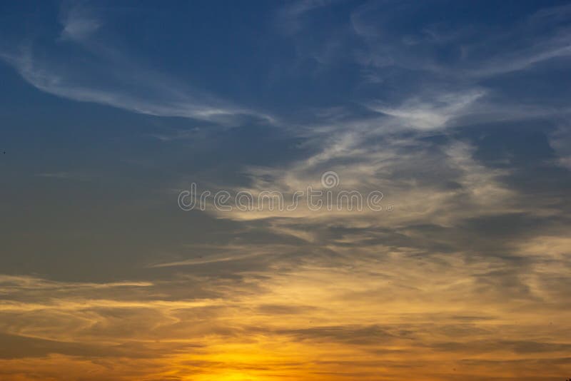 Sunset Sky with Multicolor Clouds. Dramatic Twilight Sky Background ...