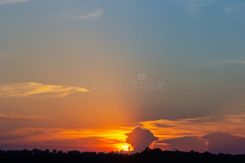 Sunset Sky with Multicolor Clouds. Dramatic Twilight Sky Background ...