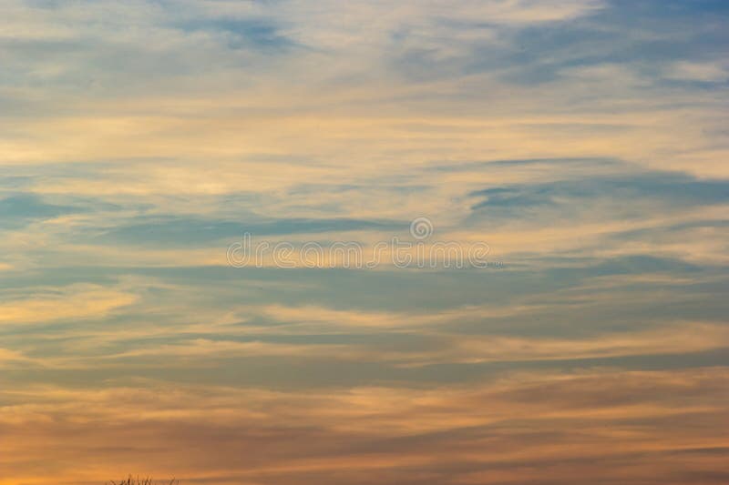 Sunset Sky with Multicolor Clouds. Dramatic Twilight Sky Background ...