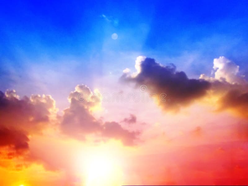 Sunset Sky of Multiple Colors and Sunlight. Stock Photo - Image of ...