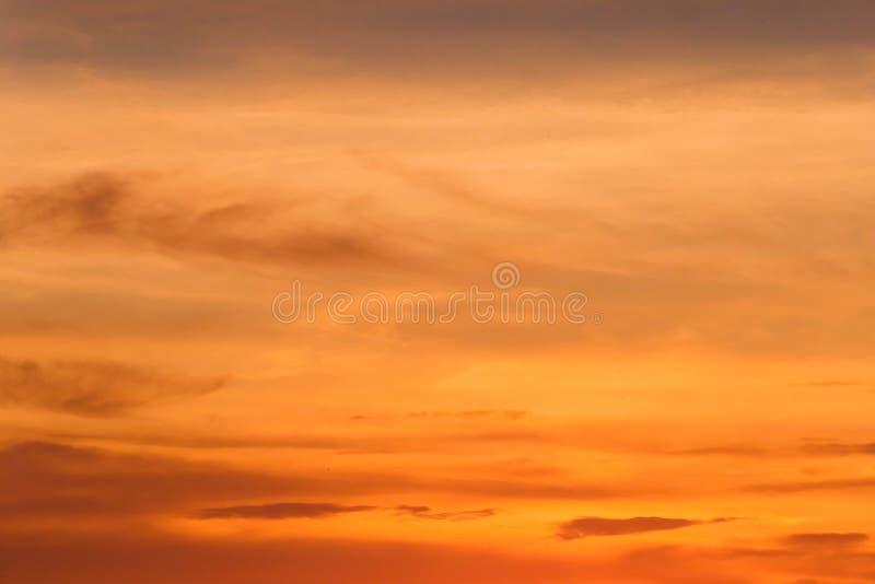 Sunset Sky Orange Color Clouds Background Nature in the Evening Summer ...