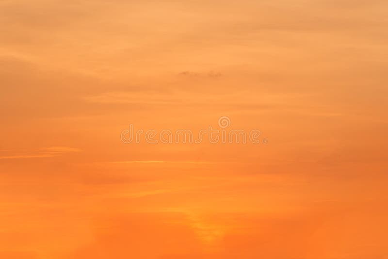 Sunset Sky Orange Yellow Color Clouds Background Nature in the Evening ...
