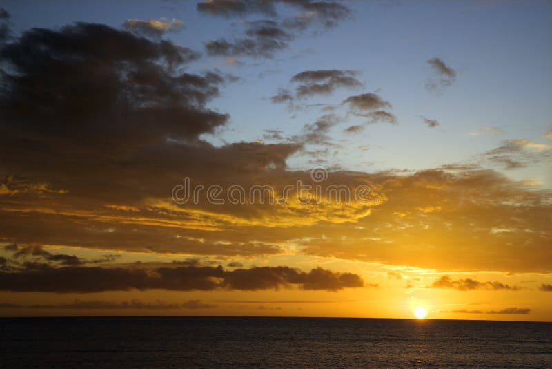 Sunset Sky Over Maui, Hawaii. Stock Image - Image of nature, scenic ...