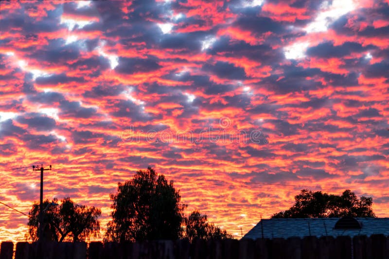 Sunset Sky Over Ranch House Silhouette Stock Image - Image of yellow ...