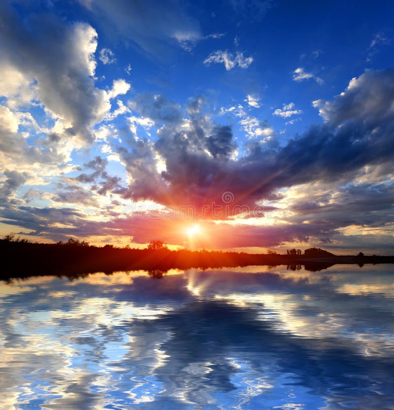 174,041 Sunset Sky Over Water Stock Photos - Free & Royalty-Free Stock ...