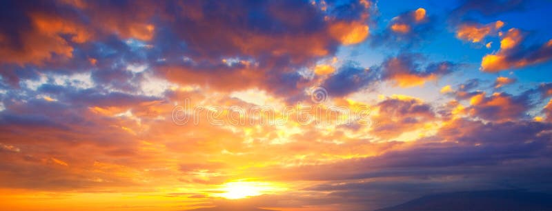 Sunset Sky Panorama stock image. Image of peaceful, calm - 9882811