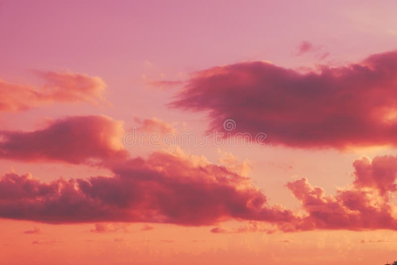 Sunset Sky with Pink Clouds Stock Photo - Image of light, weather ...
