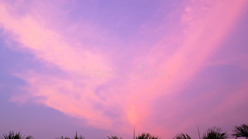 Sunset Sky, in Pink Colour with Clouds As Angel Shape Stock Image ...