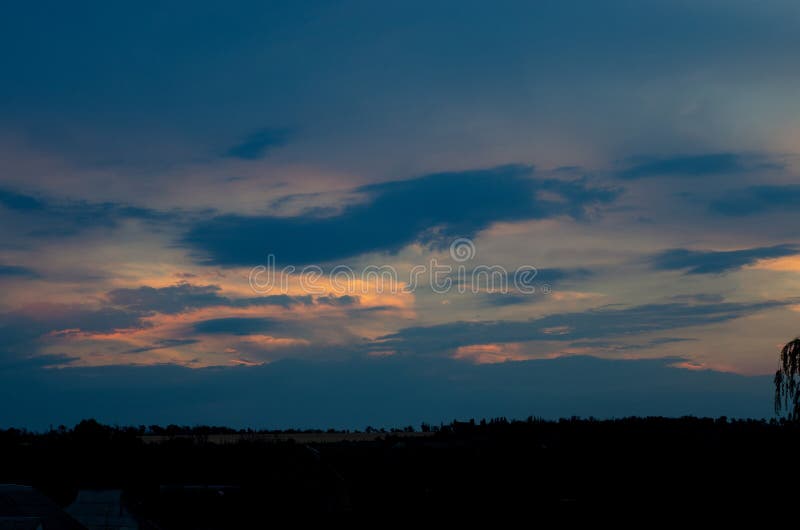 Sunset in the Sky with Rain Clouds Stock Photo - Image of thunderstorm ...