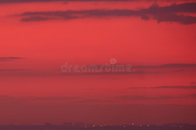 Sunset Sky with Red Light of the Setting Sun. Evening Clouds in the ...