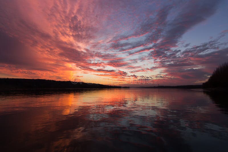 Sunset sky reflection stock image. Image of beach, horizon - 62521943
