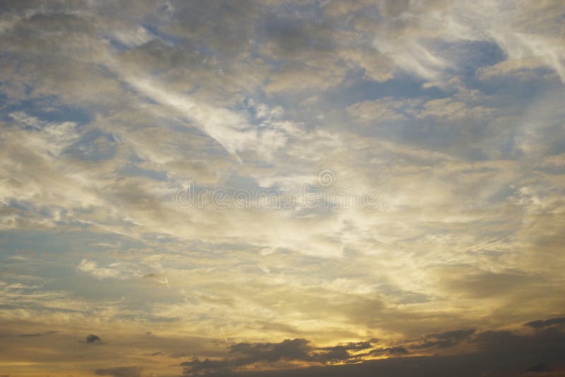Sunset sky, Sky with reflection of sunbeams at sunset in