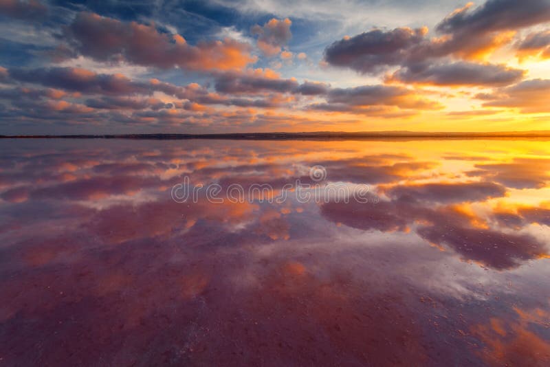 Sunset Sky Reflection on Water Stock Image - Image of nature, mirror ...