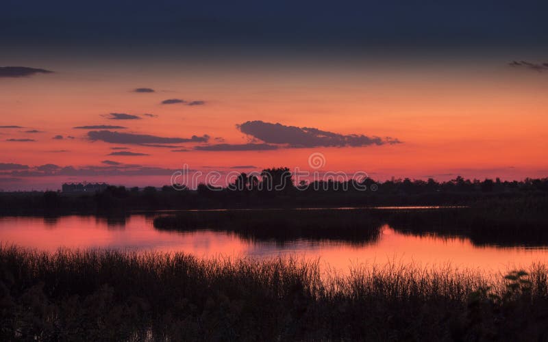 Reflection of a Sunset on a River Stock Photo - Image of morning ...