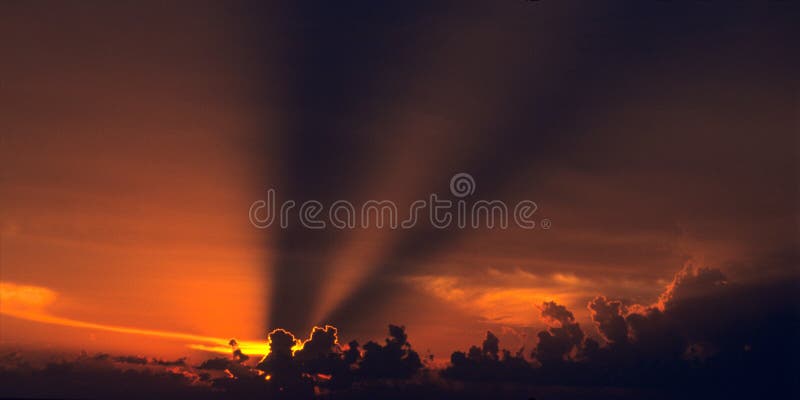 Sunset Sky with Shadows Lines Stock Photo - Image of bayahibe ...