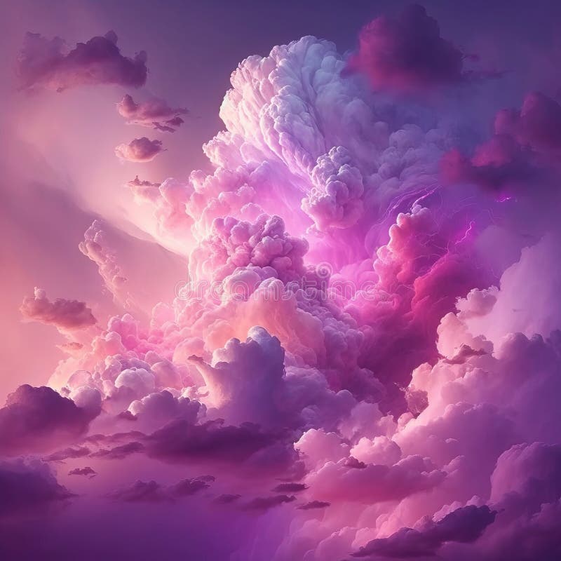 Sunset Sky Shot of Clouds Generative AI Stock Illustration ...