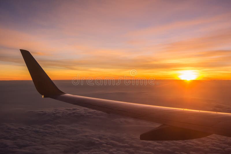 Sunset Sky Shot from the Plane on Board Stock Photo - Image of flight ...
