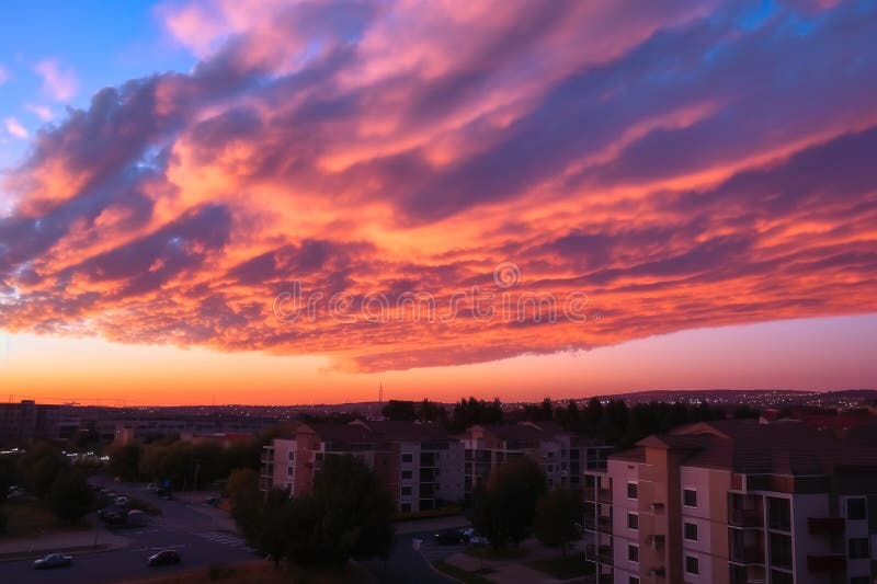 A Sunset Sky with Some Clouds Created with Generative AI Technology ...
