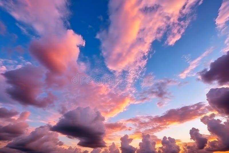 A Sunset Sky with Some Clouds Created with Generative AI Technology ...