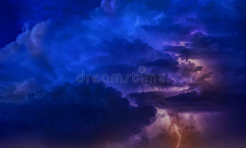 Sunset Sky with Some Clouds Surface Abstract Flow Thunder Clouds in the ...