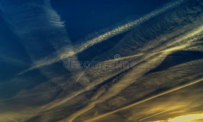 Sunset Sky with Some Clouds Surface Abstract Flow Thunder Clouds in the ...