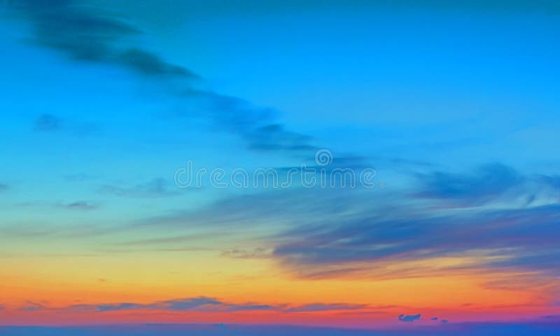 Sunset Sky with Some Clouds Surface Abstract Flow Thunder Clouds in the ...