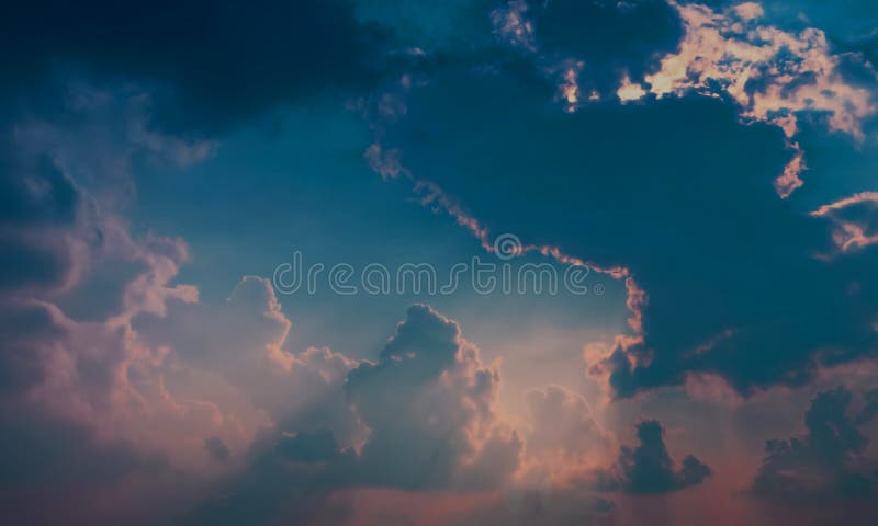 Sunset Sky with Some Clouds Surface Abstract Flow Thunder Clouds in the ...