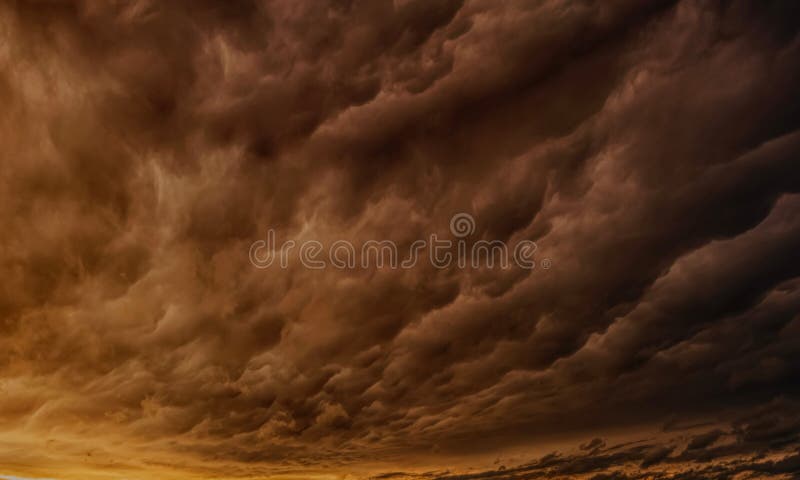 Sunset Sky with Some Clouds Surface Abstract Flow Thunder Clouds in the ...