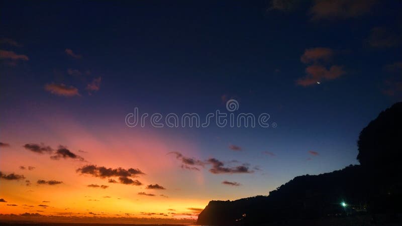 The Sunset Sky Speaks of a Thousand of Colors Stock Photo - Image of ...