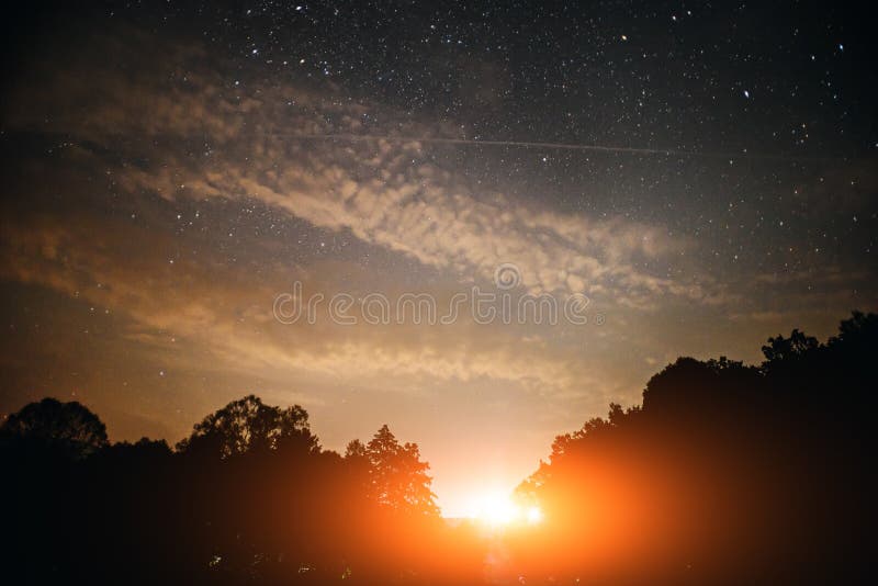 Sunset Sky Star Background Light Sunrise Nature for Design Stock Image ...