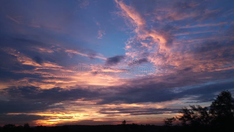 Sunset Sky stock photo. Image of streak, sunset, orange - 131509134
