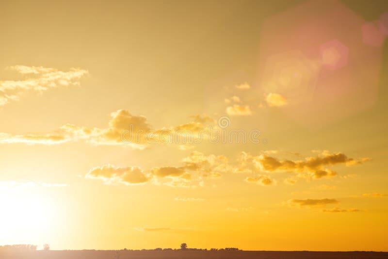 Sunset Sky in Summer with Flares Ver Stock Photo - Image of heaven ...