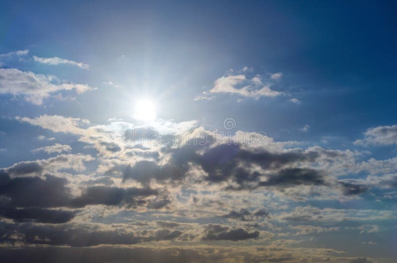 Sunset Sky, Sun and Dramatic Clouds Stock Photo - Image of background ...