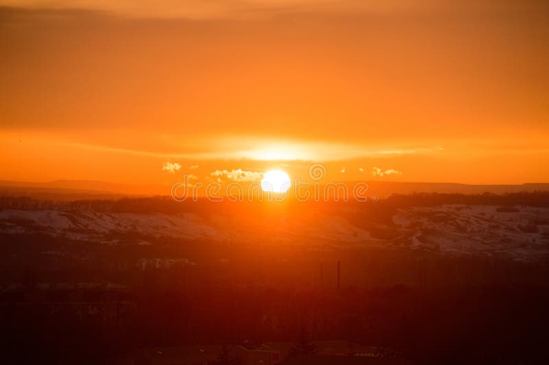 Sunset Sky with the Sun, with Gold Clouds Stock Photo - Image of season ...