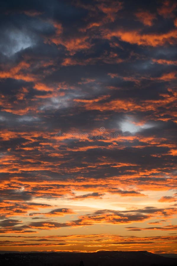 Sunset Sky without Sun, with Gold Clouds Stock Photo - Image of cloud ...