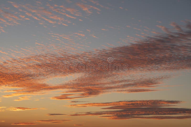 Sunset Sky Texture Background. Cloudscape. Orange Texture of Clouds ...