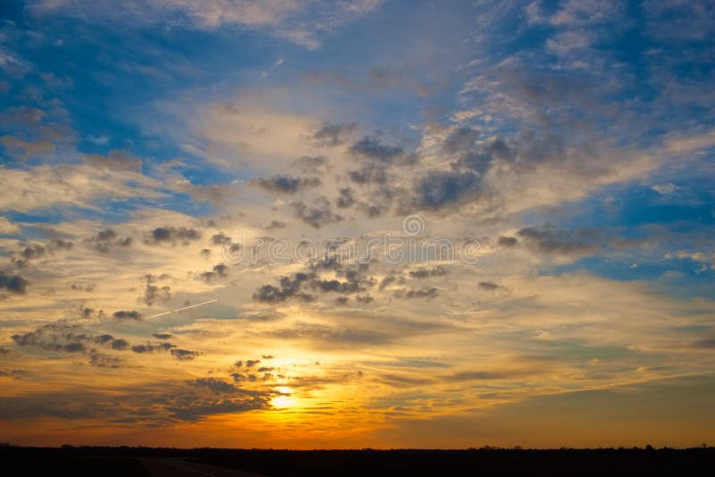 Sunset Sky and the Texture of Clouds. Stock Image - Image of landscape ...